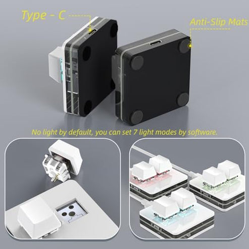 2-Key Copy Paste Keyboard, OSU Keypad - One-Handed Backlit Mini USB ...