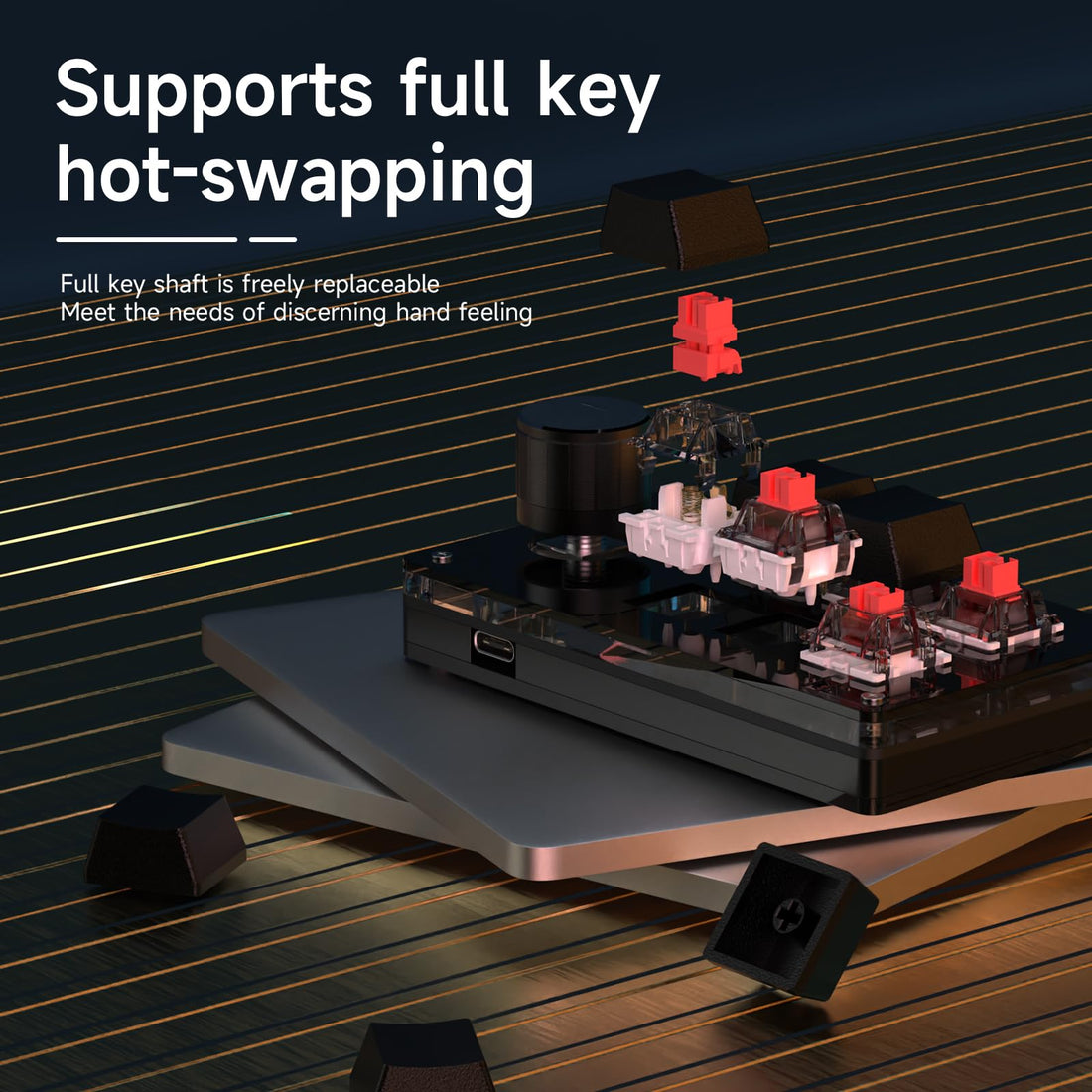 6 Key USB-C Macro Programmable Keyboard - OSU Mechanical with Knobs ...