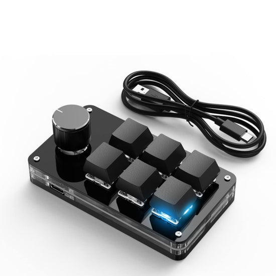 6 Key USB-C Macro Programmable Keyboard - OSU Mechanical with Knobs, R ...