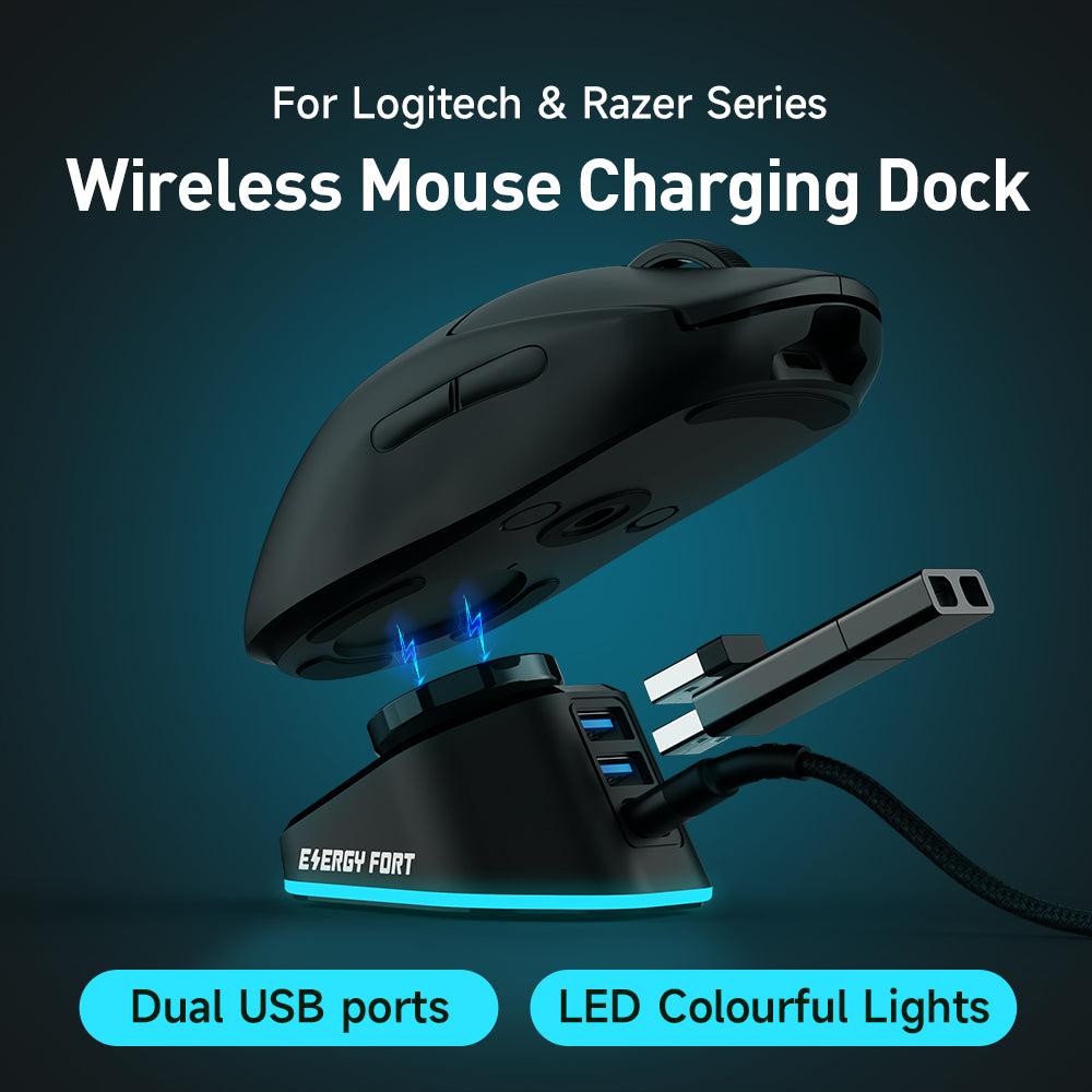 RGB Wireless Charger Charging Stand for Logitech Mouse and Razer Mouse
